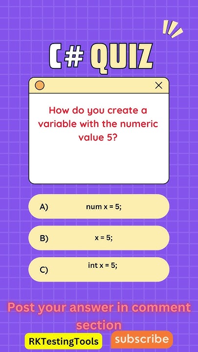 #5 How do you create a variable with the numeric value 5 - YouTube