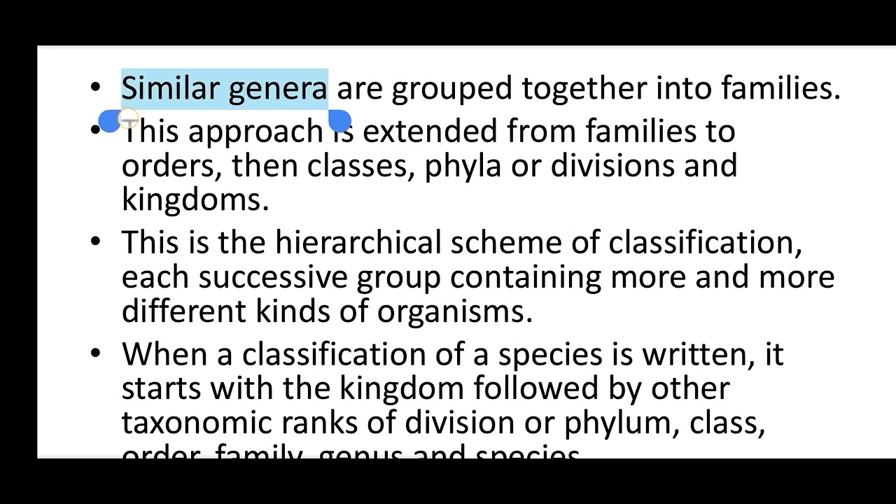 Grade 11 Biology Myanmar Chapter 1 1 2 Taxonomy Youtube