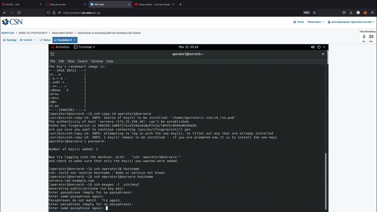 Ch # 10 Guided Exercise: Configuring SSH Key Based Authentication - YouTube