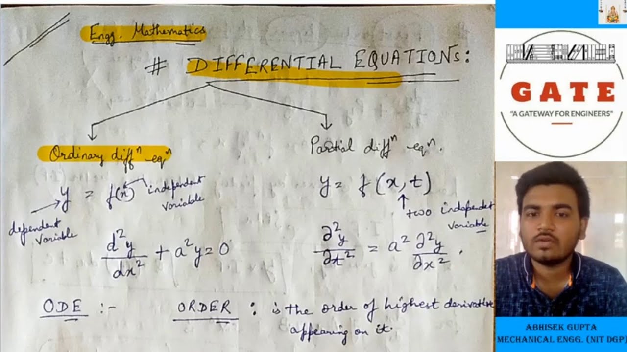 Gate | Mechanical | Engineering Mathematics | Differential Equation Pt1 ...