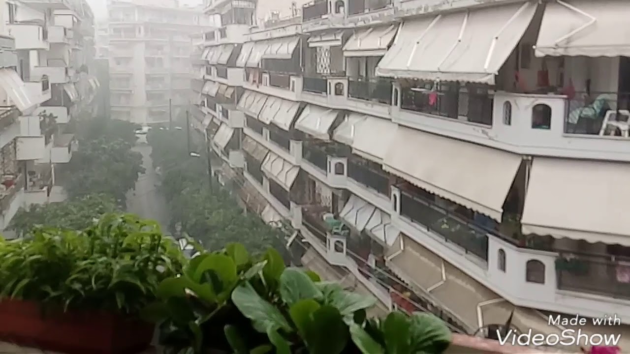 Βροχη και χαλαζι θεσσαλονικη 10/5/18 - YouTube