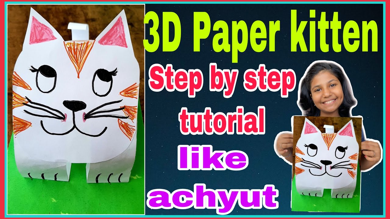 Cute Paper Kitten/DIY Paper Kitten - YouTube