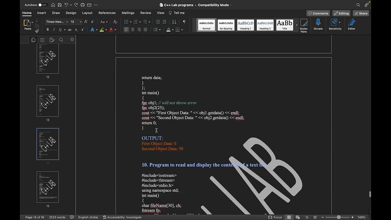 To demonstrate the usage of default and parameterized constructors|C++ PROGRAMMING|BCA - YouTube