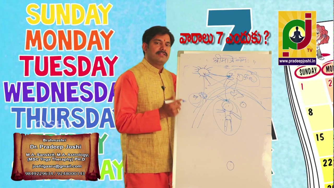ఏడు 7 వారాలకు మనిషులకు సంబంధం ఉందా? Dr. Pradeep joshi astrologer - YouTube
