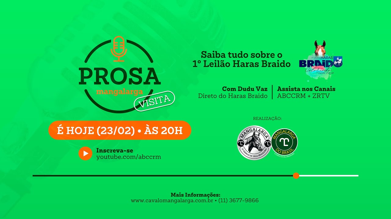 Prosa Mangalarga Visita - 1º Leilão Haras Braido - YouTube