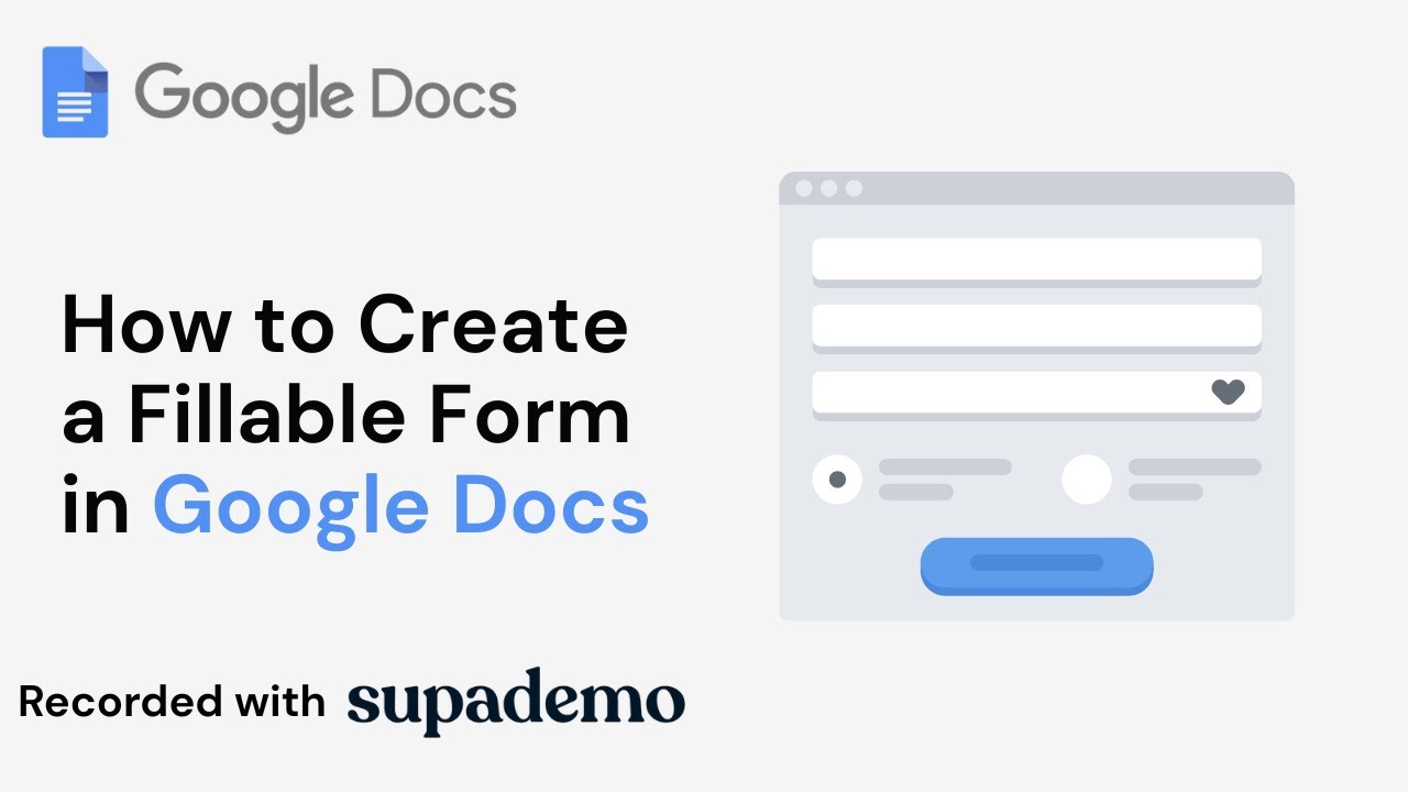 How to Create a Fillable Form in Google Docs - YouTube