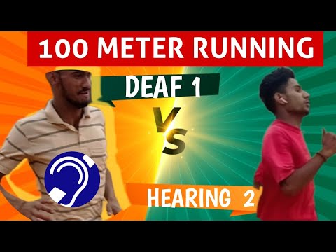 100 meter daud | Deaf V/S Hearing race | Hundred meter race | 100 meter ...