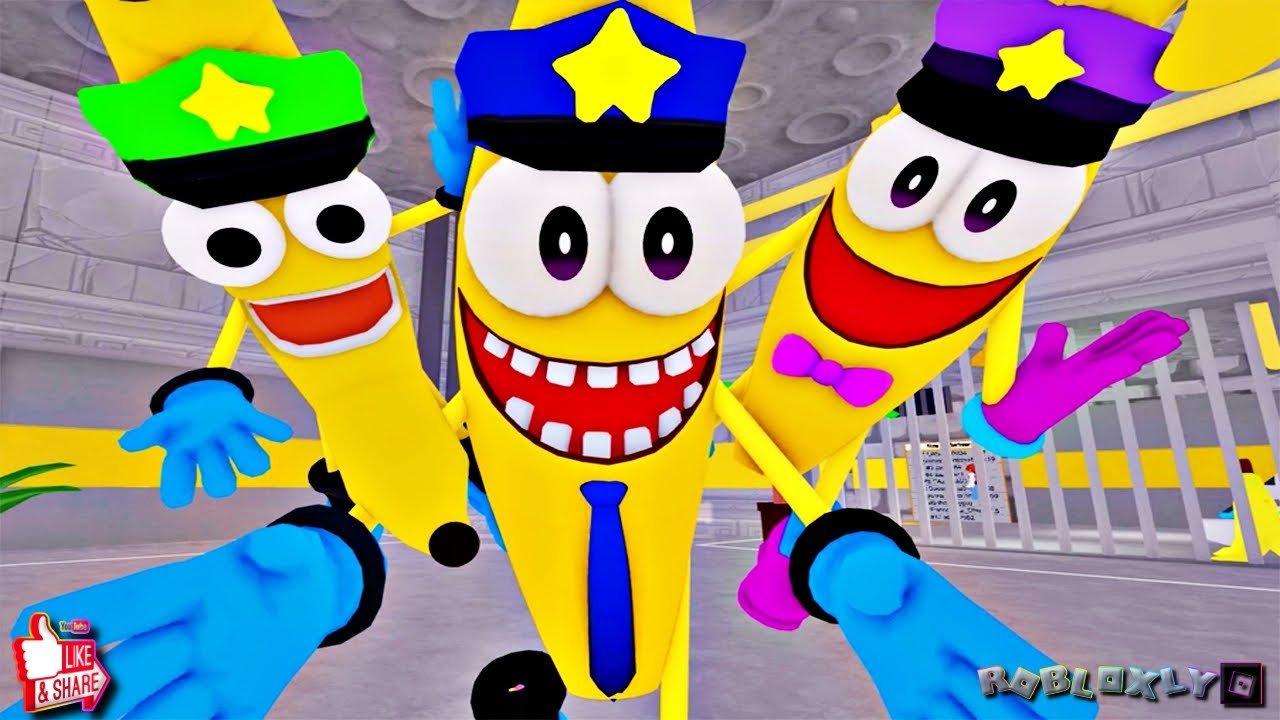 🍌👮‍♂️🚨 BANANA POLICE FAMILY PRISON RUN ESCAPE! 🚓🔓 Roblox New Gameplay ...