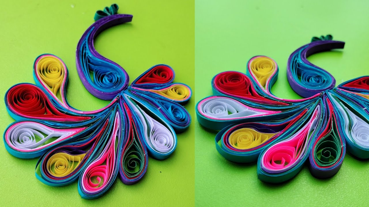 Colourful Quilling Peacock || Quilling Peacock || Quilling Art - YouTube