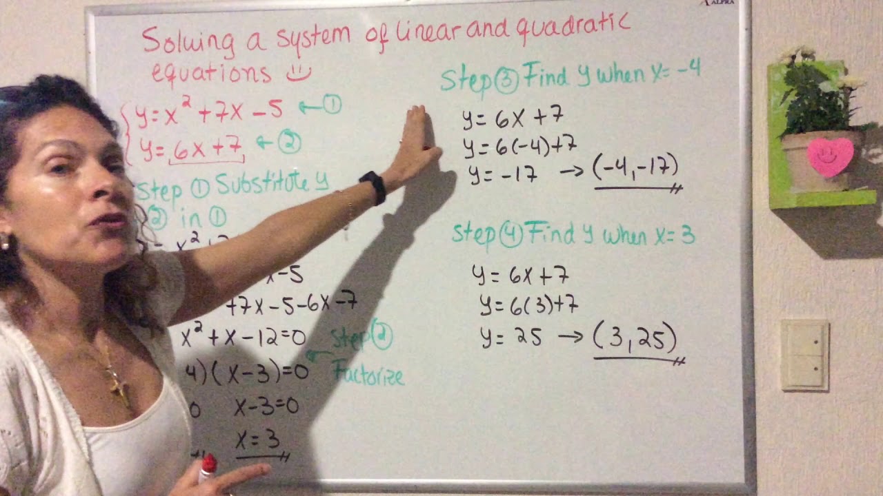 6 System linear quadratic equations - YouTube