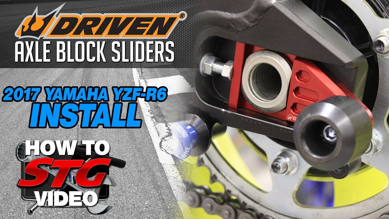 Driven 2017 Yamaha R6 Axle Block Sliders Install | Sportbiketrackgear ...