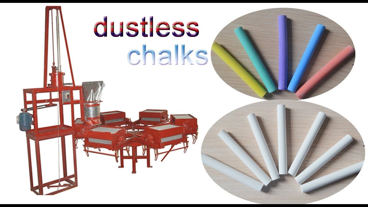 800-6 dustless chalk making machine - YouTube