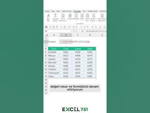 Excel'de Sıkça Görülen Hataları Düzeltme: #AD, #YOK, #DEĞER! | EXCEL751 ...