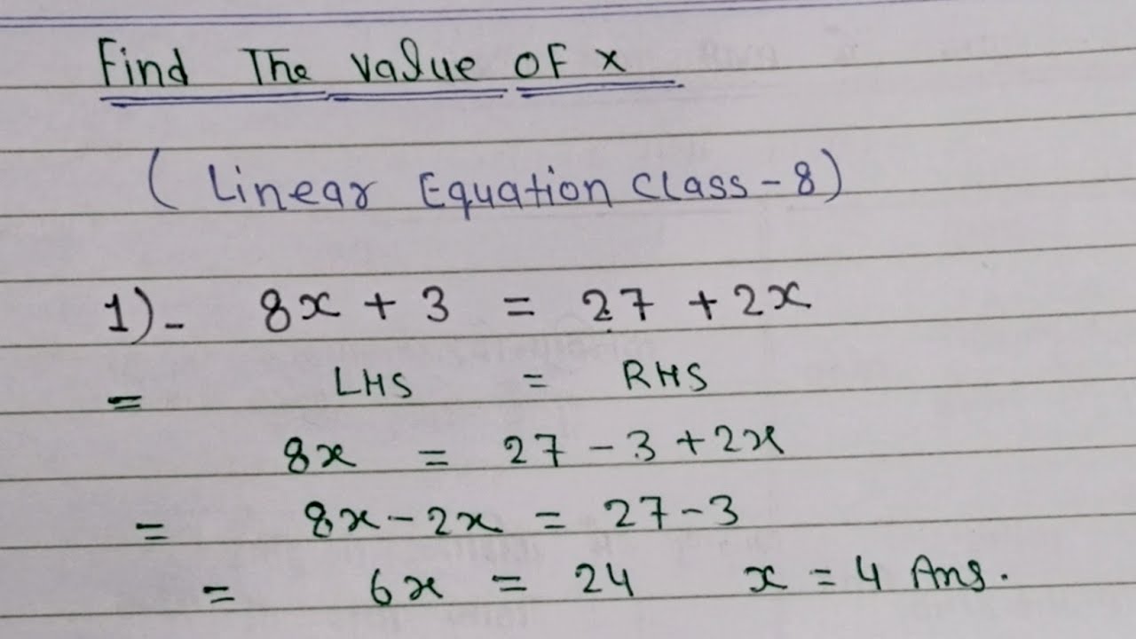 Linear equation class 10th maths ll Rekhiy samikaran class 10 easy ...