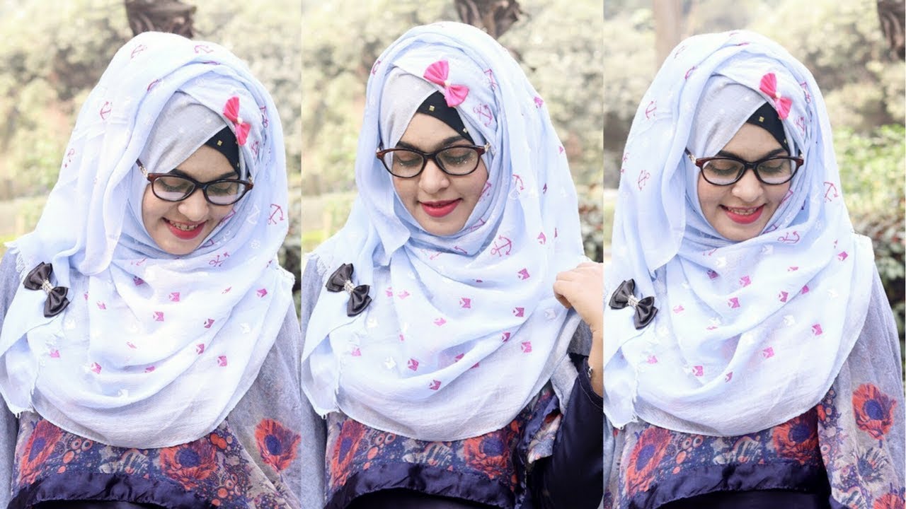 Spectacles / Glass Hijab Tutorial for School/College/University Class ...