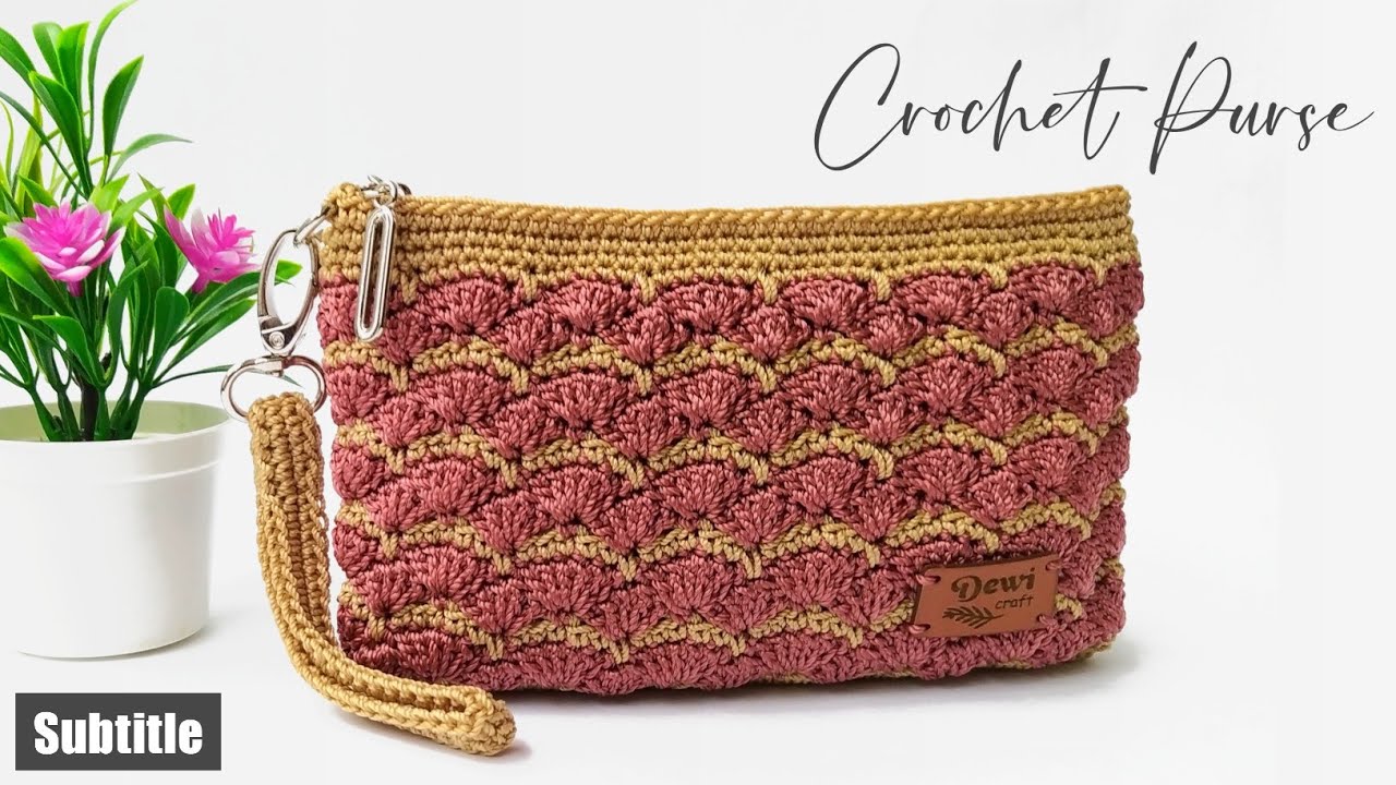 CARA MEMBUAT DOMPET RAJUT UNTUK PEMULA - TUTORIAL MEMBUAT DOMPET ...