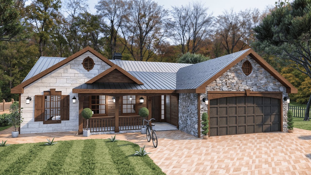 AMAZING 40'x50' (12x15m) Stone Cottage with 3 Bedrooms | Smart Rustic ...