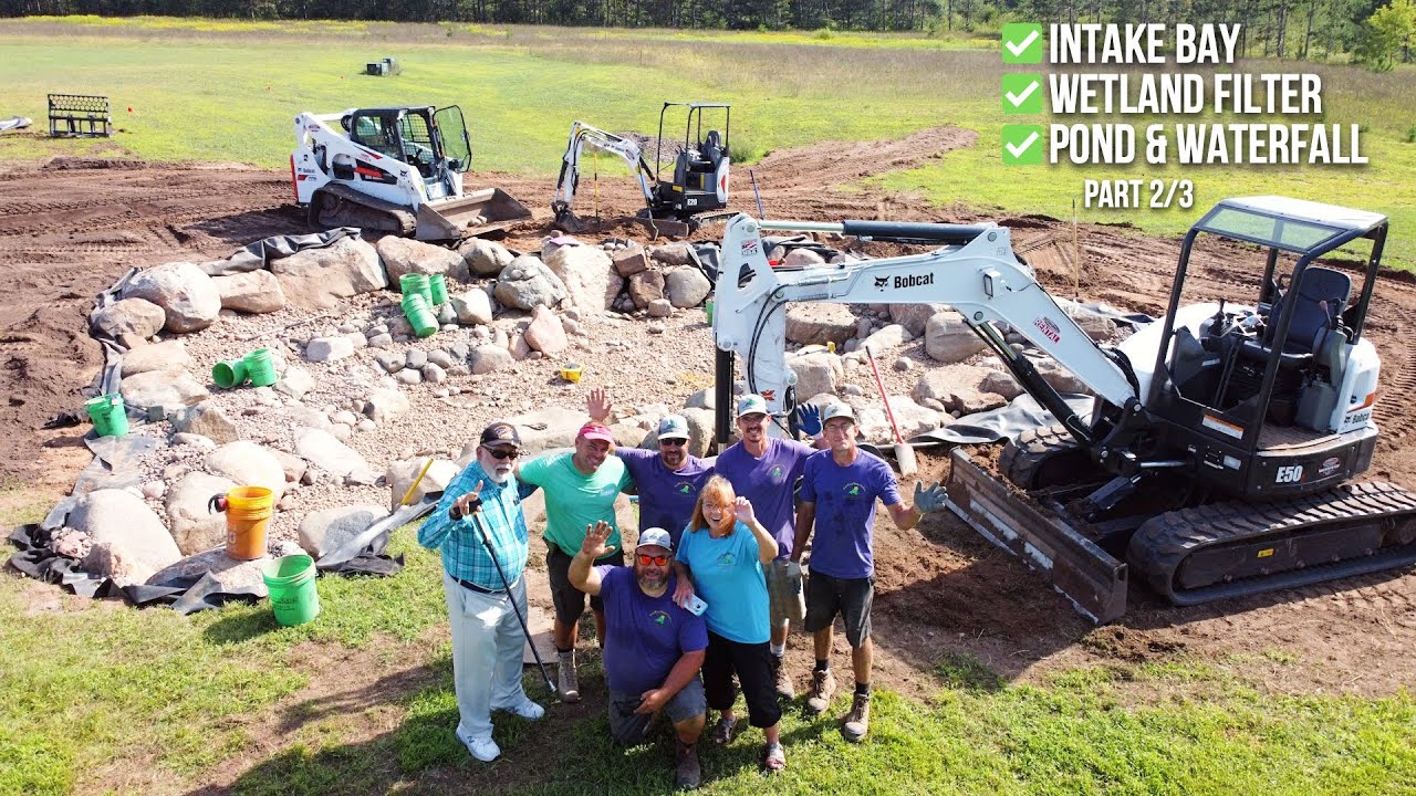 Large Aquascape Ecosystem Koi Pond w/ Intake Bay & Wetland Filter 2/3 ...