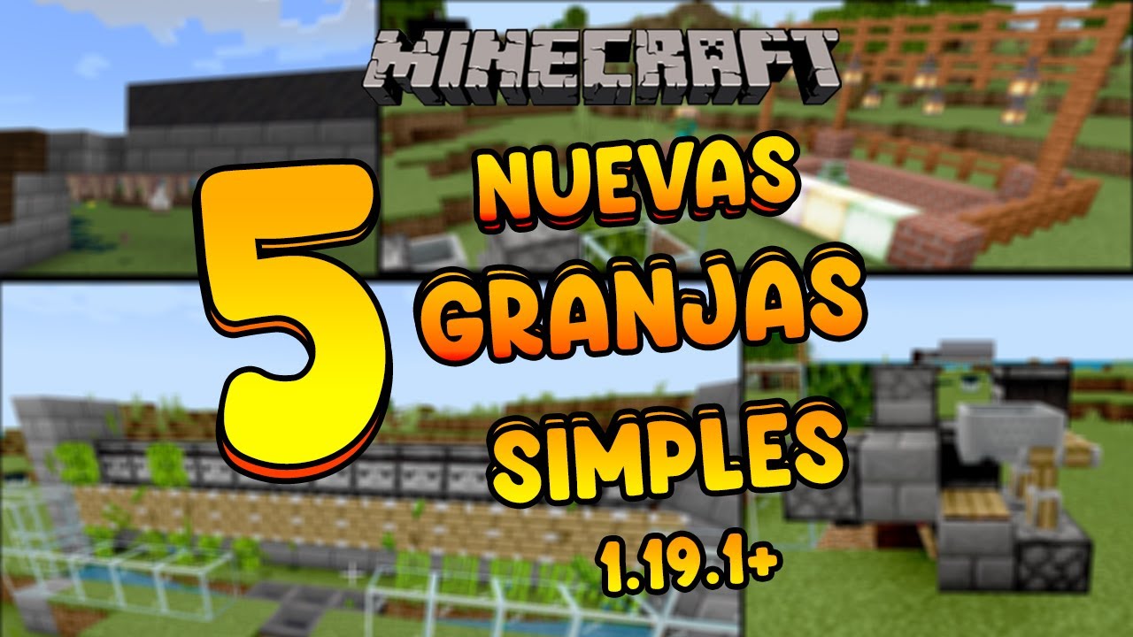 5 Granjas Simples Nuevas Para Survival | MINECRAFT | Bedrock Java 1.19+ FACIL Y RAPIDO - YouTube