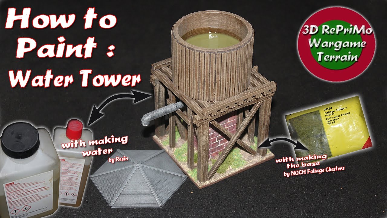 Tutorial: How to Paint 1/72 water tower/making water/Painting Guide ...