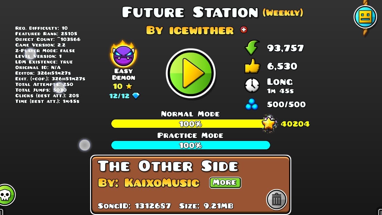 Future Station By IceWither 100% Geometry Dash Weekly Demon. - YouTube
