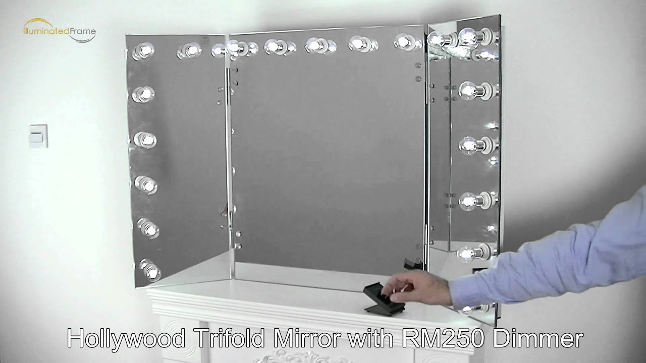 Hollywood Trifold Mirror by Grand Mirrors. Lighted Mirrors Made To Size ...