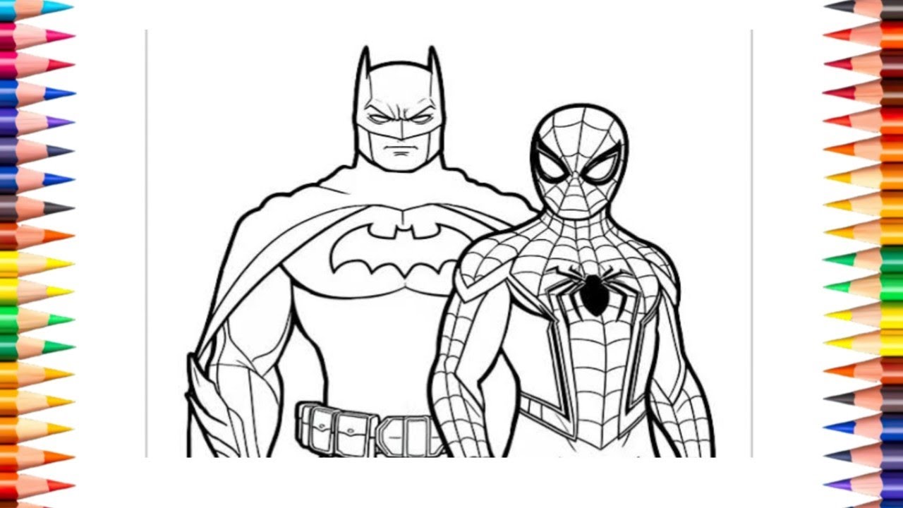 Batman And Spiderman drawing Easy For Kids and Beginners. - YouTube