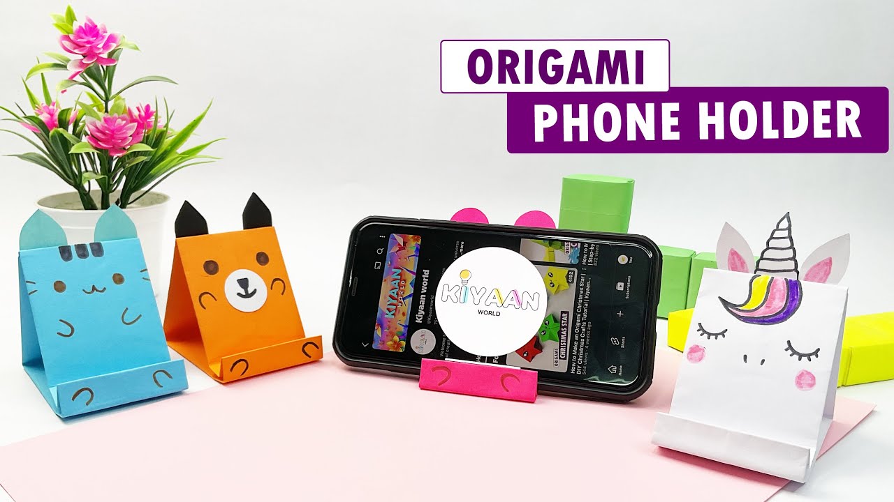 "How to Make an Origami Phone Holder | Easy DIY Tutorial by Kiyaan ...