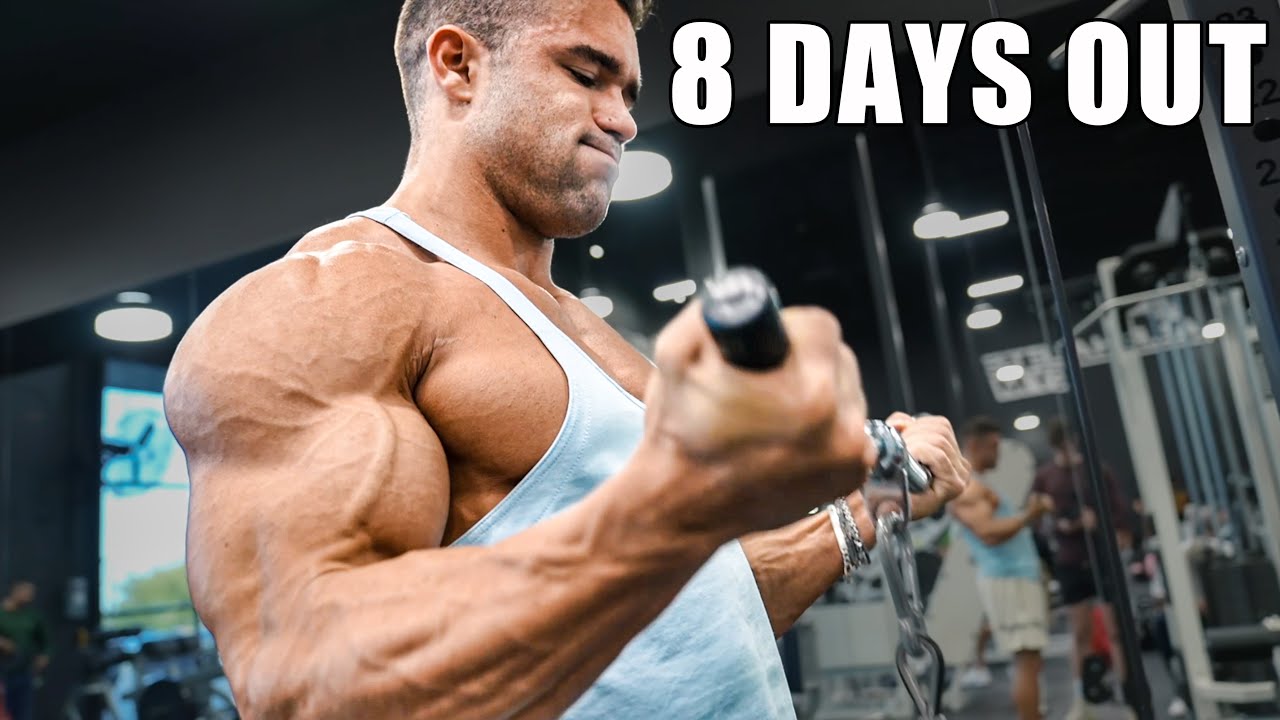 SHREDDED SHOULDER AND ARM WORKOUT 8 DAYS OUT - YouTube
