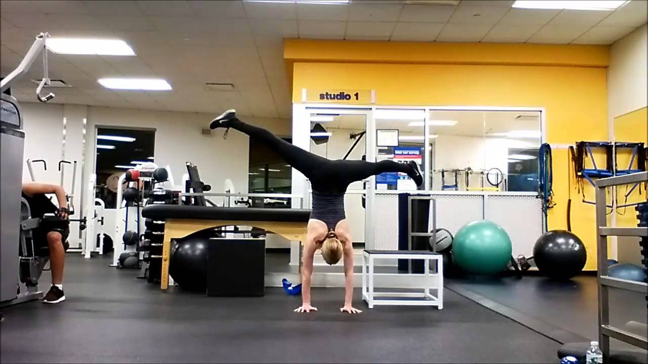 Side handstand press from medium plyo box - YouTube