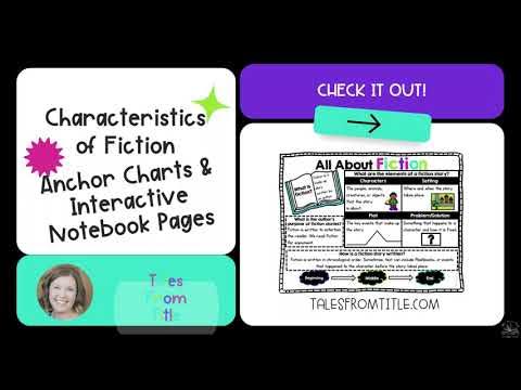 Characteristics of Fiction Text Anchor Charts and Interactive Notebook ...