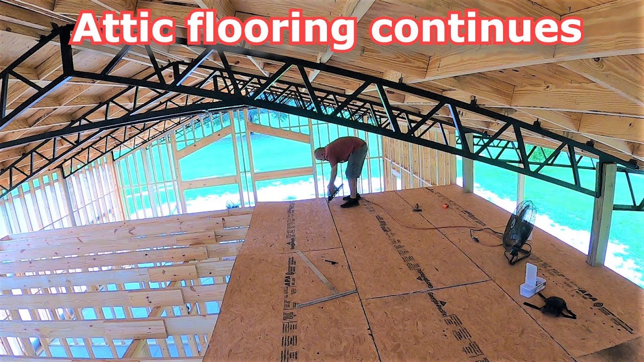 Blocking and decking the attic roof! #367 - YouTube