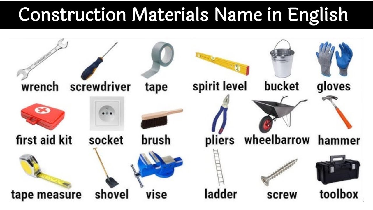 🔥 Construction Materials Name | Construction Vocabulary | English ...