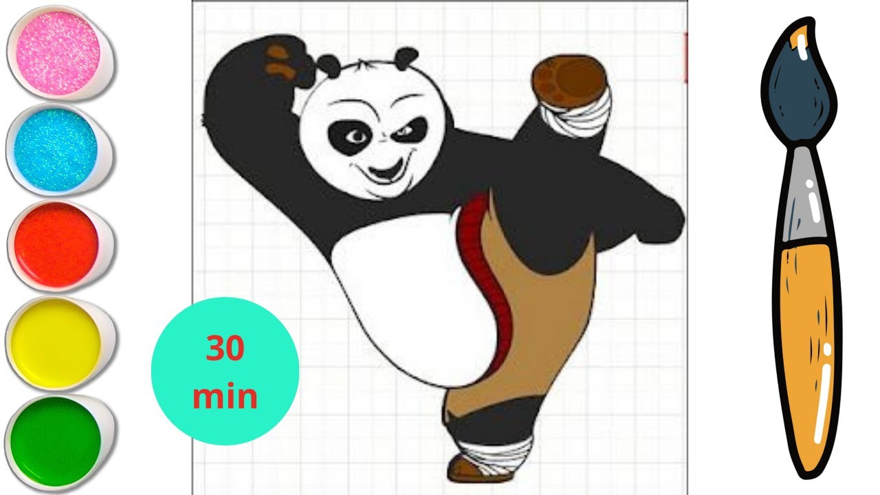 How to draw KUNGFU PANDA in an easy way!!! Art for Toddlers and Kids ...