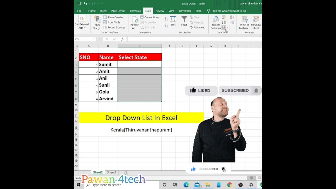 Creat A Drop Down List In Excel Ms Excel Me Drop Down List Kaise Banayedropdown Shorts