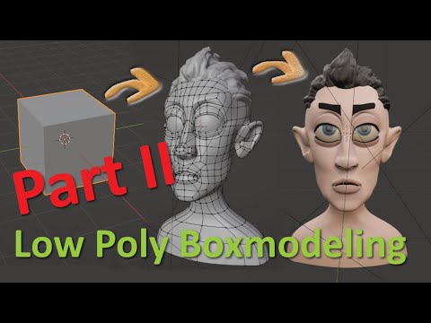 Blender Low Poly Boxmodeling - Hair and Skin Part II #tutorial #blendertutorial - YouTube