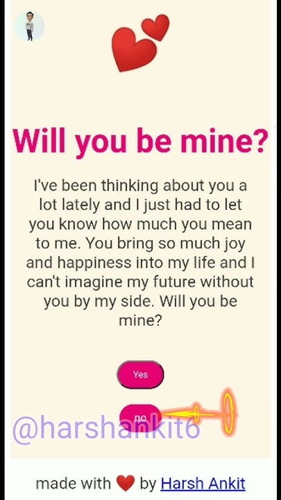 love proposal on smartphone in html file #love #proposal #html #coding ...