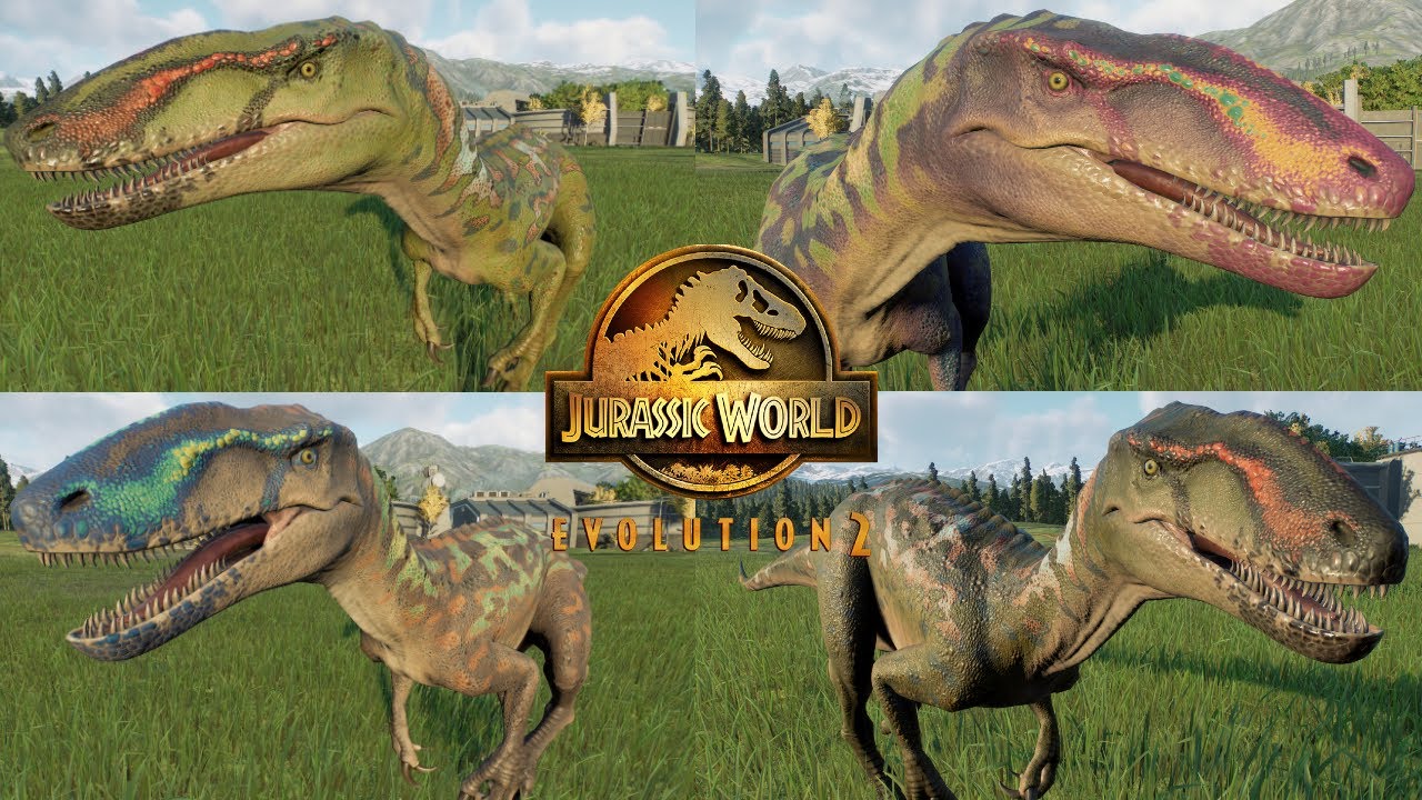 All 12 Australovenator skins - Jurassic world evolution 2 - YouTube