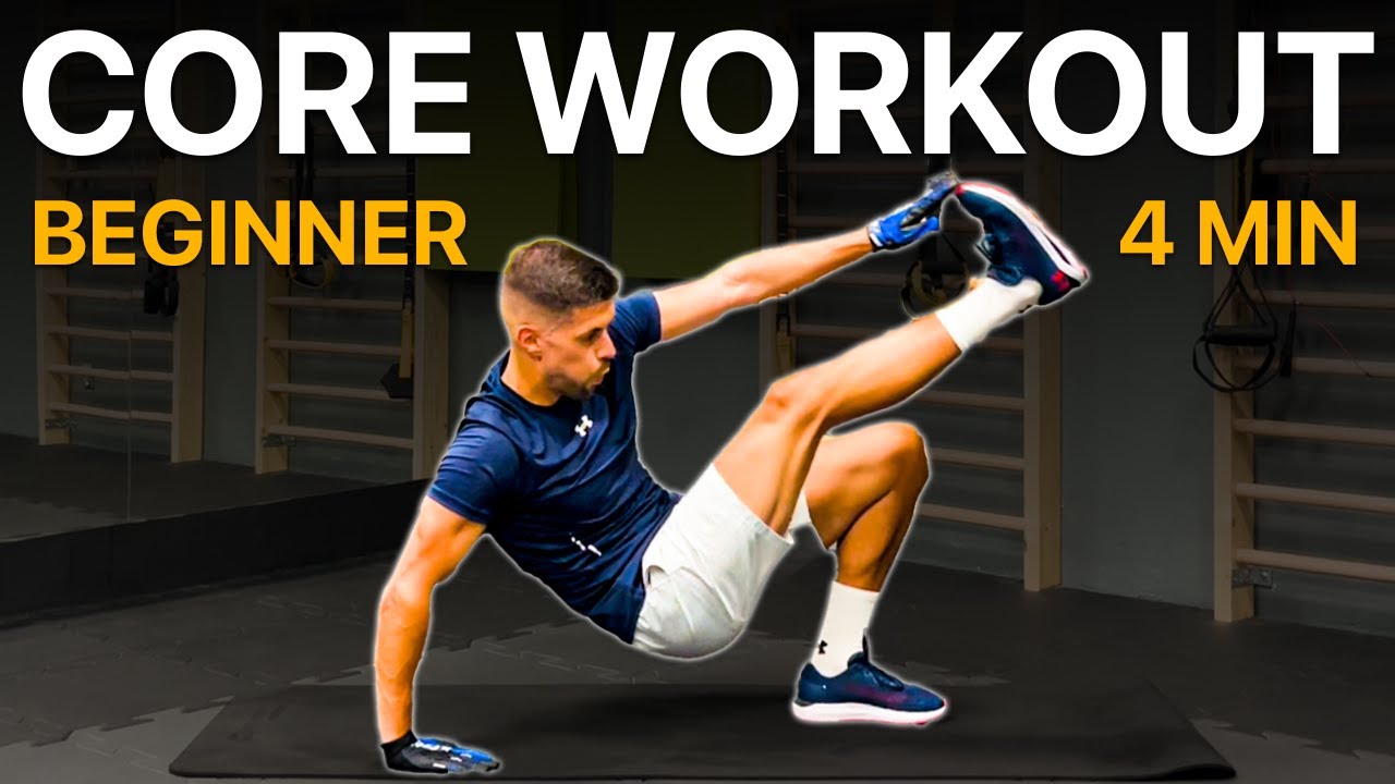 4 MIN Beginner Core Workout: Follow Along at Home - YouTube