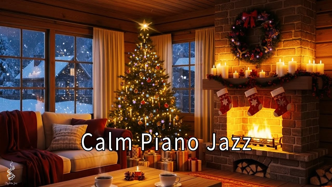 Relaxing Jazz Instrumental Music with Crackling Fireplace 🔥Cozy Winter ...