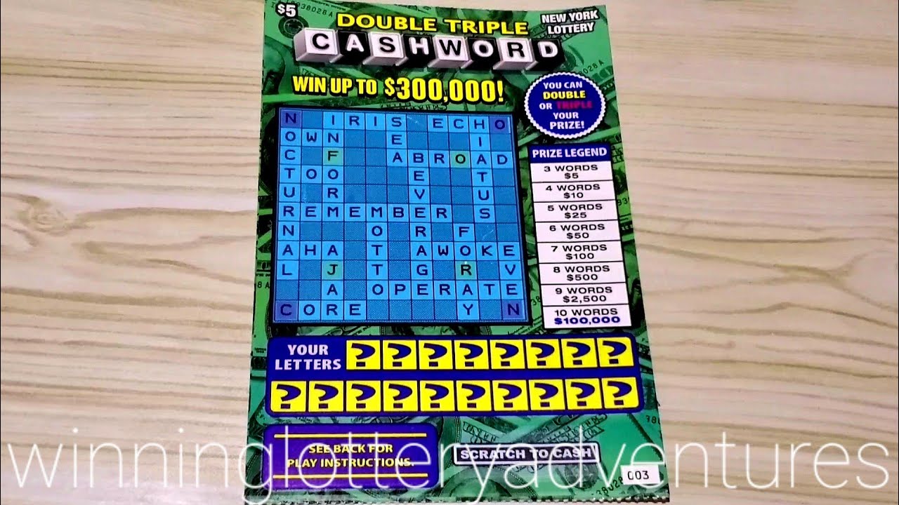 DOUBLE TRIPLE CASHWORD $5 NY LOTTERY SCRATCH OFF PART 1 - YouTube