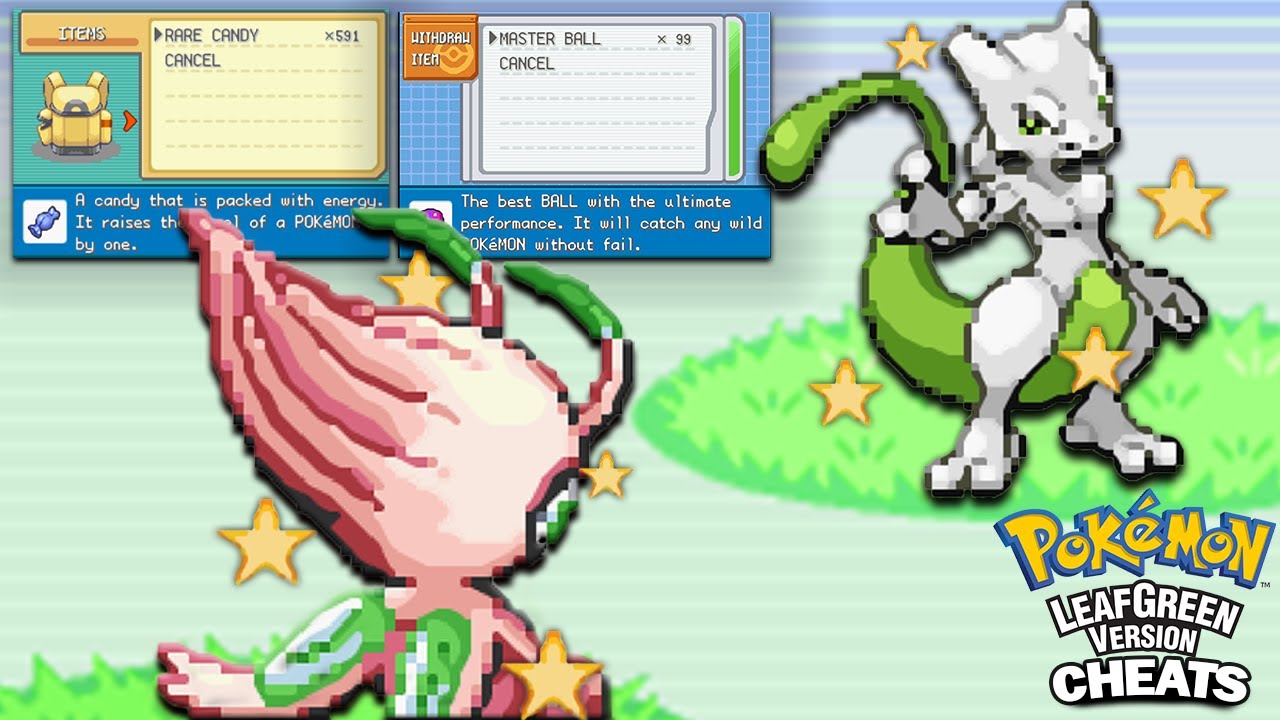 Pokemon Leaf Green Cheats (Rare Candy, Master Ball, Legendary Pokemon ...