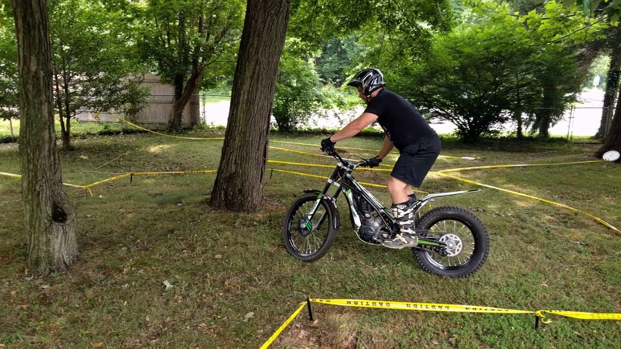 Chris on the backyard trials course - YouTube