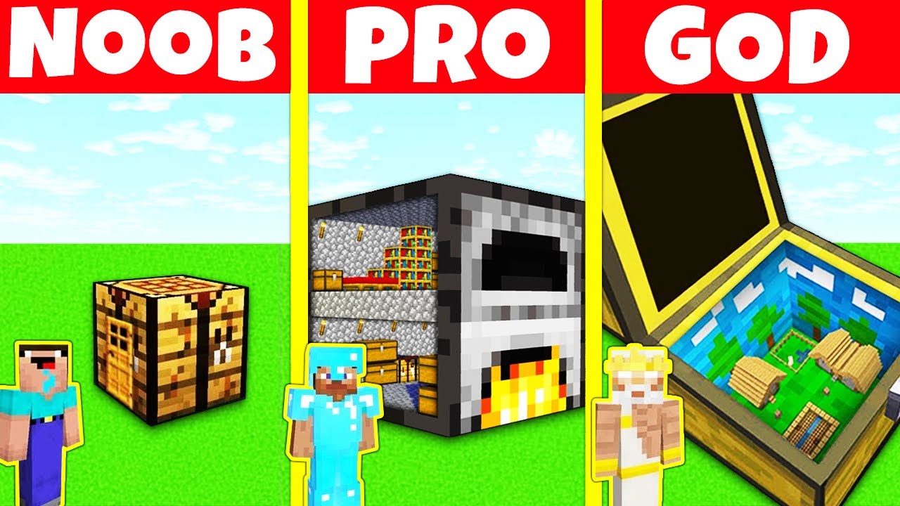 Minecraft Battle: BLOCK HOUSE BUILD CHALLENGE - NOOB vs PRO vs GOD ...