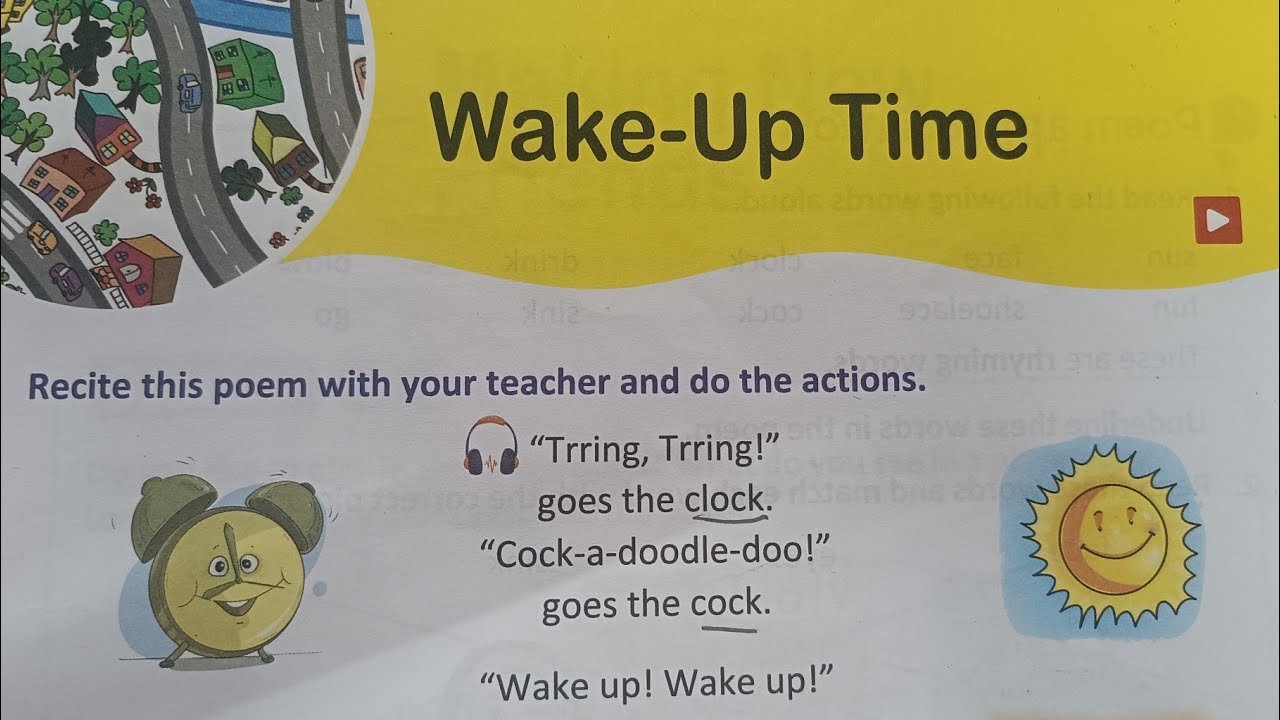Wake up Time, poem. English Course Book. New Pathways book for class 1 ...
