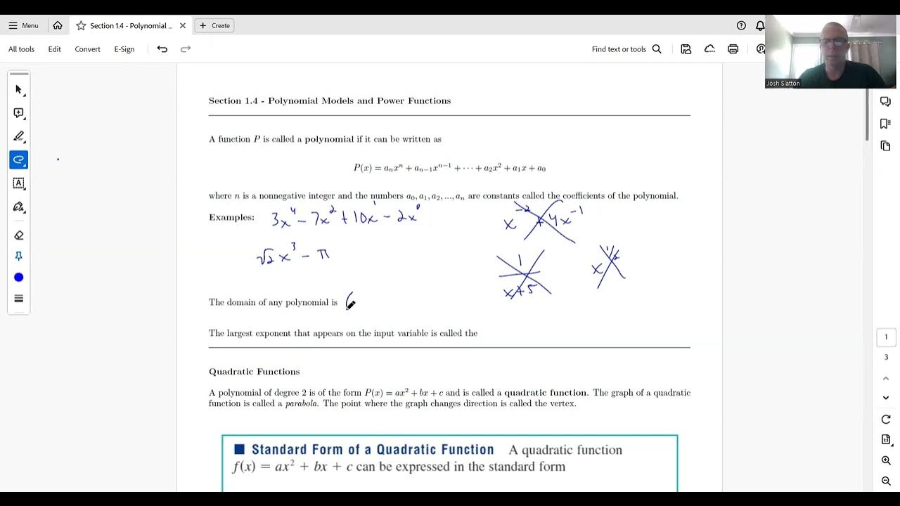 Section 1.4 (Part 1) - Polynomial Basics - YouTube