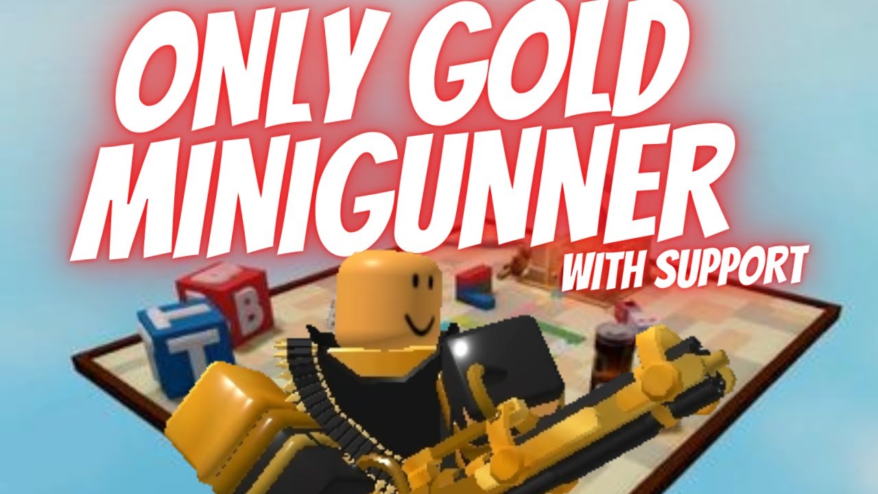 Only GOLD Minigunner CHALLENGE - Tower Defense Simulator - YouTube