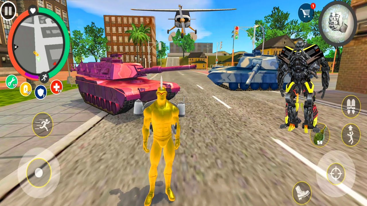 Rope Hero Golden Man Enters Army Base With Jetpack - Rope Hero Voice ...