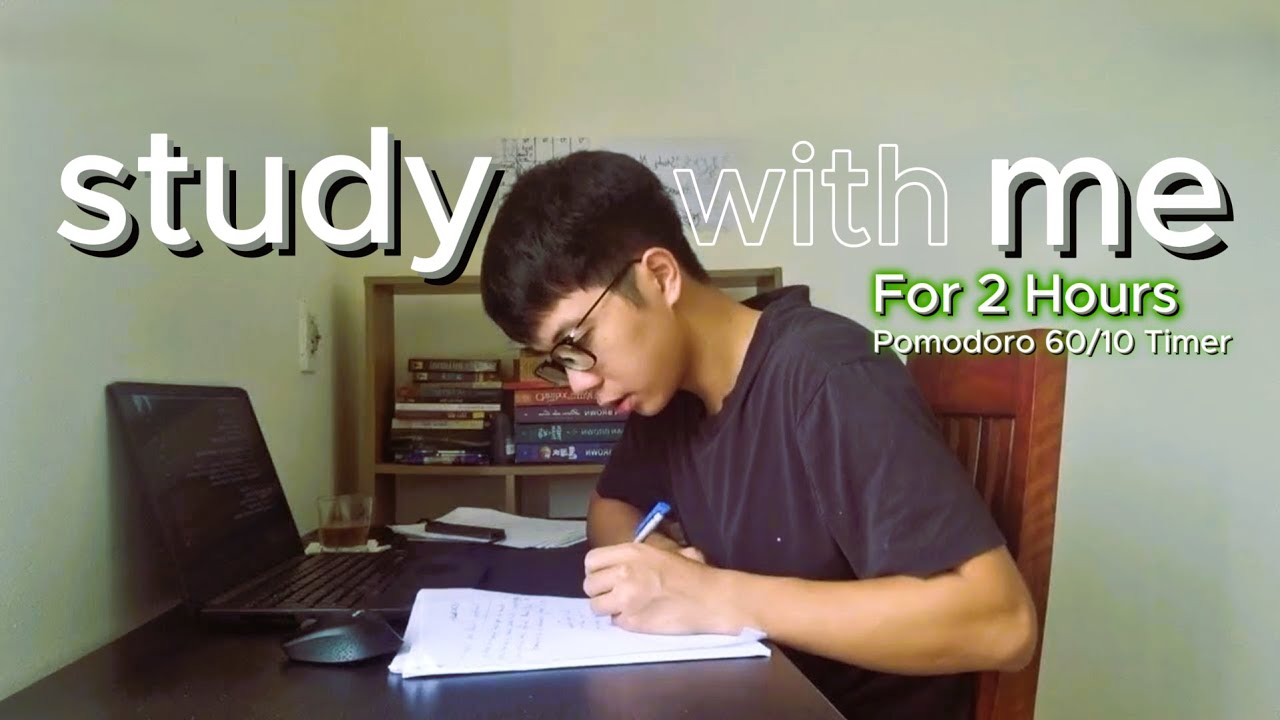 2 Hours | Study With Me ☔ Sound Rain ☔ Pomodoro 60/10 Timer (For Study ...