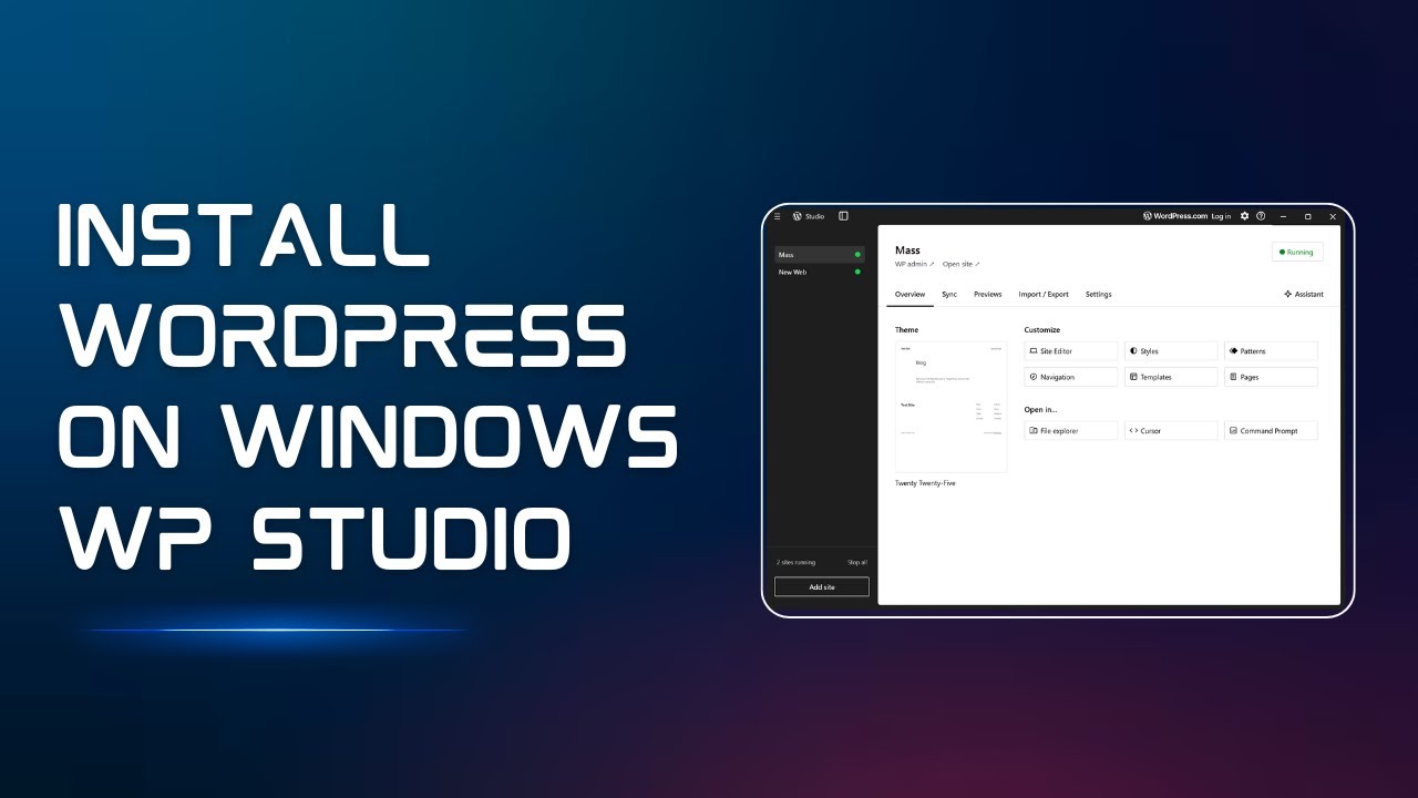 How to Install WordPress Locally on Windows–WordPress Studio - YouTube